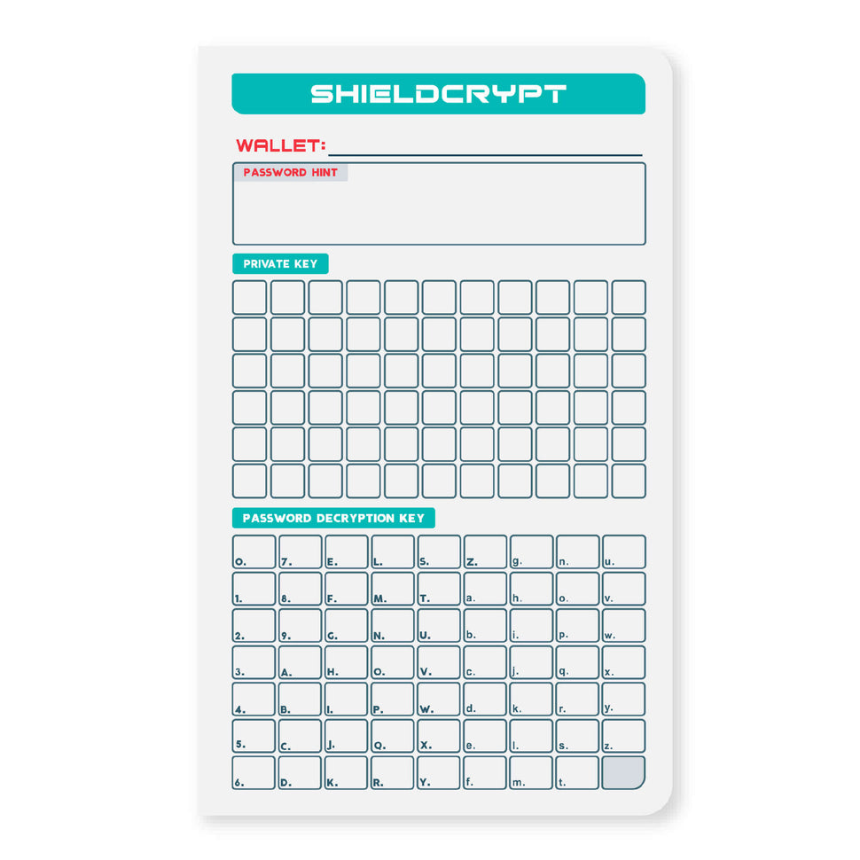 Shieldfolio Stonebook - Cryptocurrency Seed Phrase Notebook